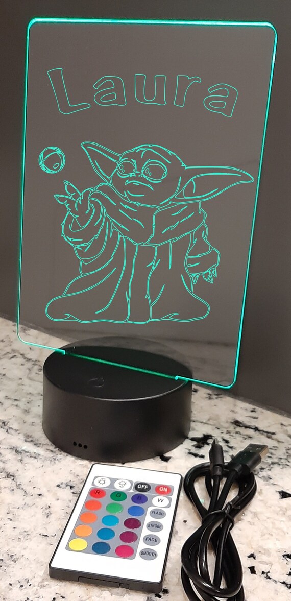 Personalized Baby Yoda Sign Baby Yoda Night Light Star Wars - Etsy