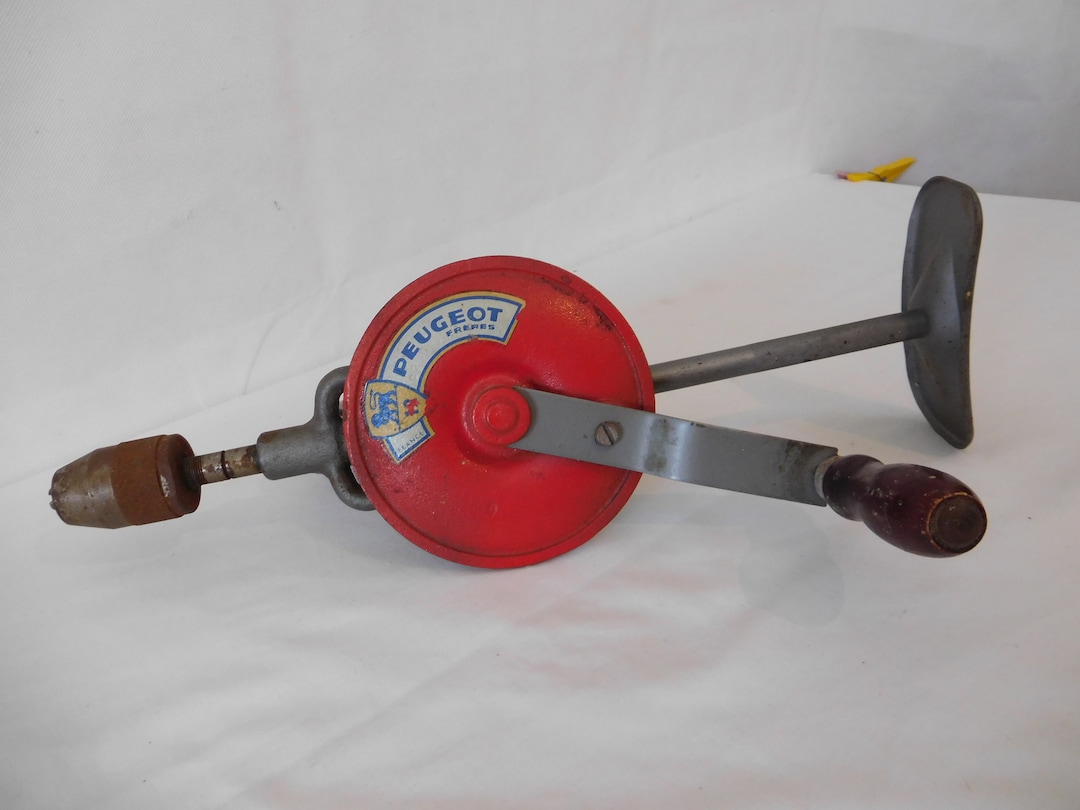 Vintage French Peugeot Hand Drill / Drill / Workshop / French Tools ...