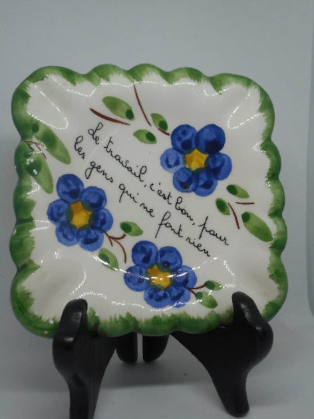 Vintage French Ceramic Hand Painted Small Miniature Plate - Etsy