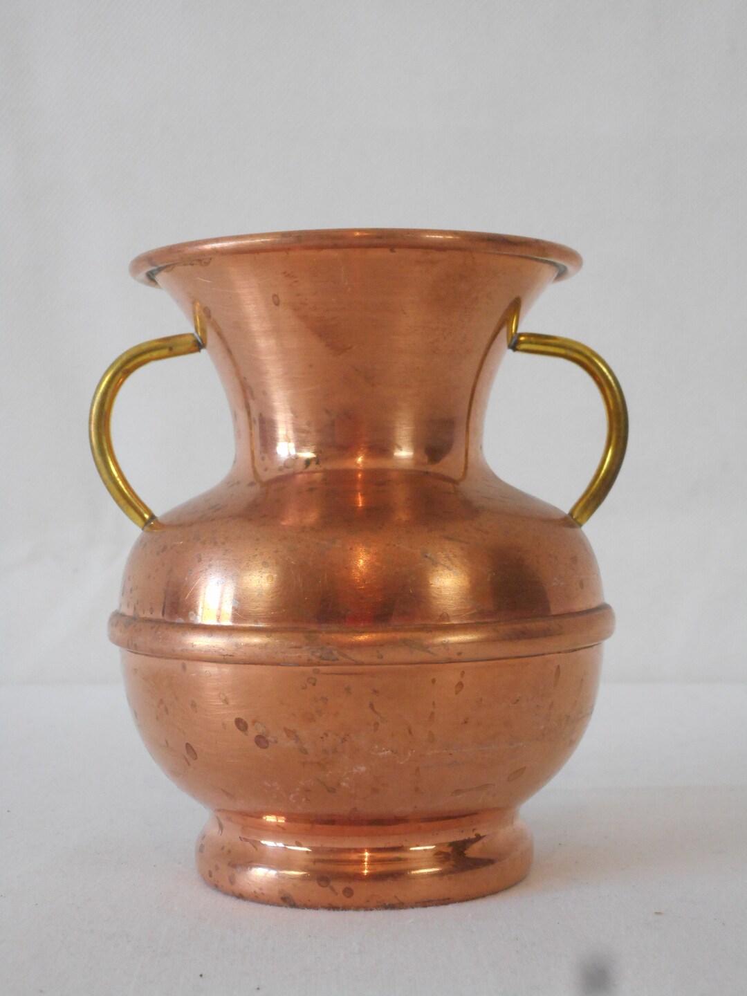 Vintage French Small Hand Made Villedieu Copper Vase / Pot / Ornament ...