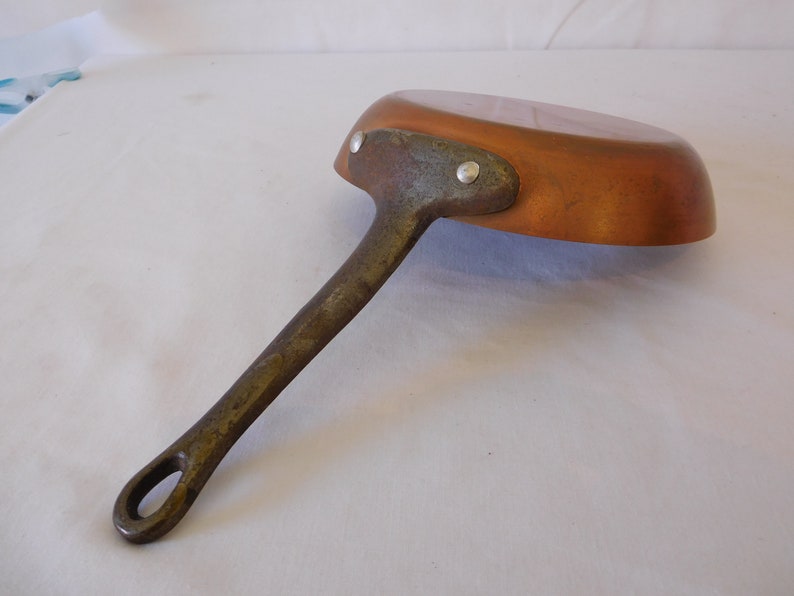 Vintage French Tupperware Copper Frying / Skillet Pan With Iron Handle ...