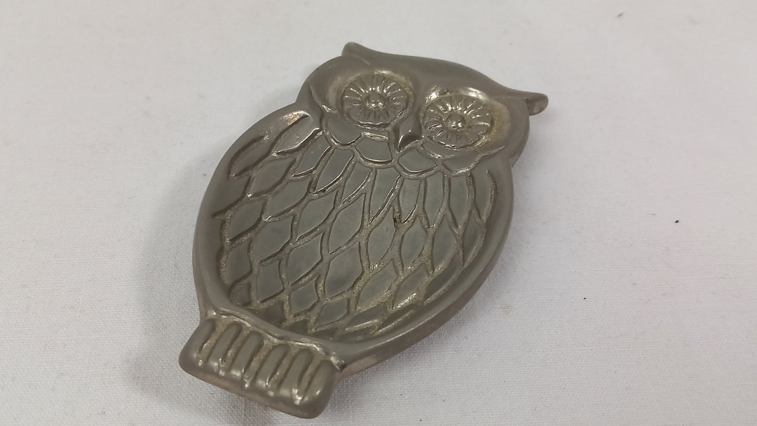 Vintage French Small Metal Owl Shaped Tea Spoon Rest / Kitchenware - Etsy