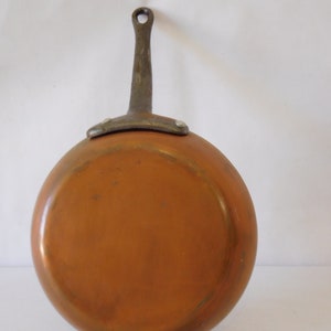 Vintage French Tupperware Copper Frying / Skillet Pan With Iron Handle ...