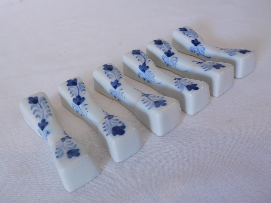 Set of 6 Vintage French Porcelain Table Knife Rests / - Etsy