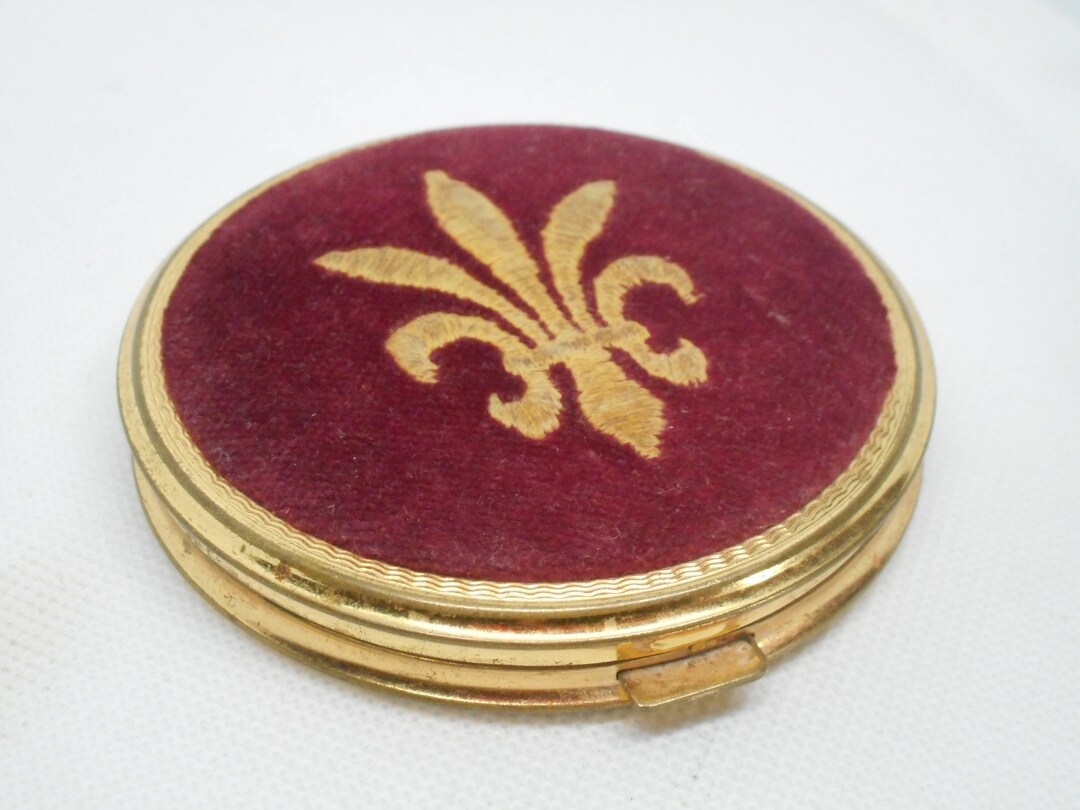 Stunning Rare Vintage French Round Shaped Brass Compact Mirror - Etsy