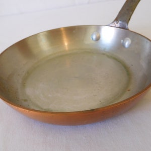 Vintage French Tupperware Copper Frying / Skillet Pan With Iron Handle ...