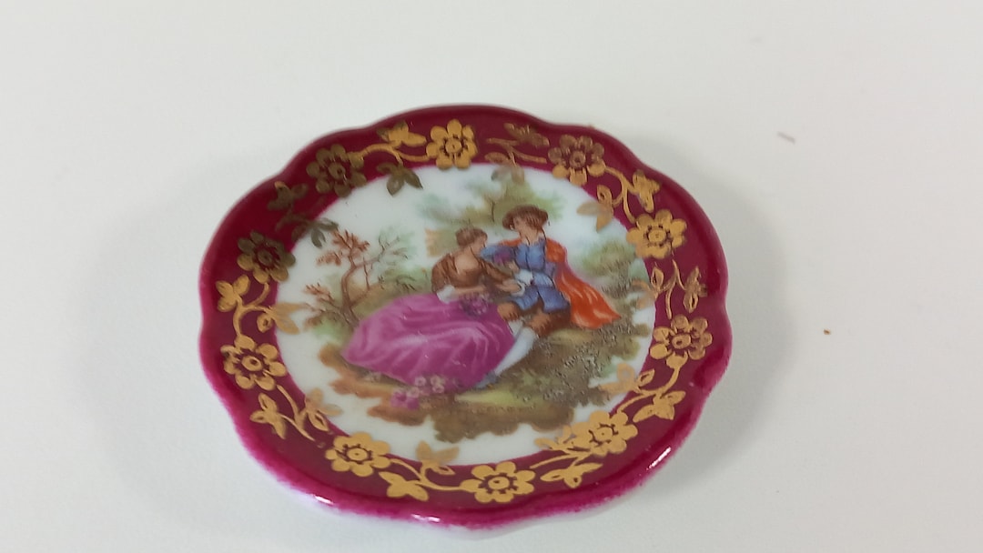 Elegant Vintage French Limoges Porcelain Small Miniature Plate - Etsy