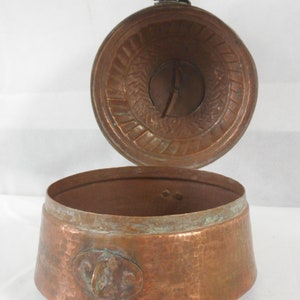 Rare Vintage Indian Hand Made Copper Chapati Storage Box / Storage Pot ...