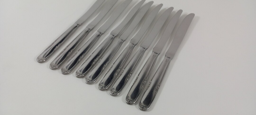 Set of 9 Vintage French Table Knifes / Tableware / Kitchenware / French ...