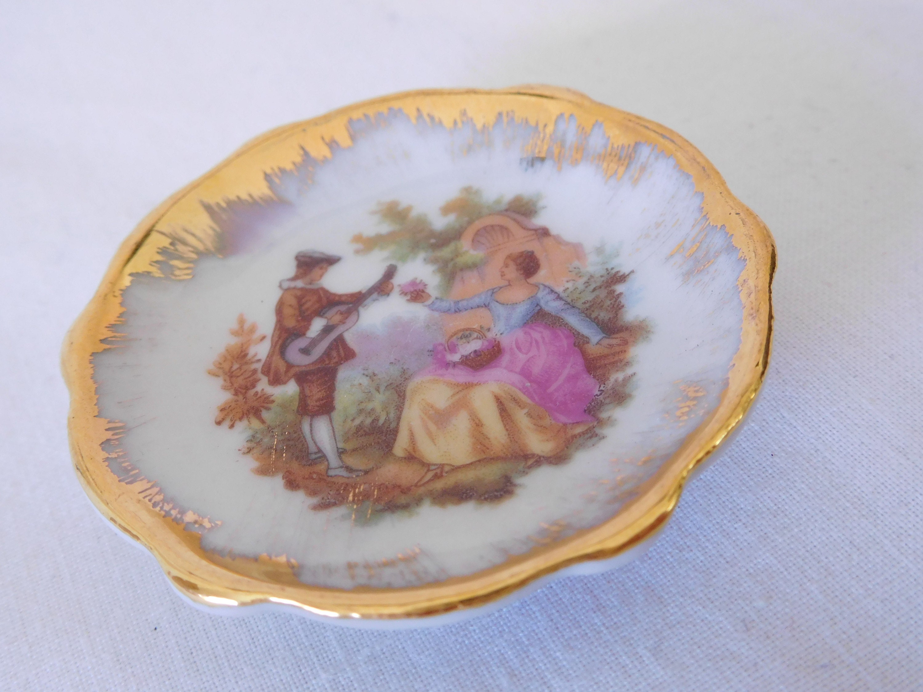 Elegant Vintage French Limoges Porcelain Small Miniature Plate - Etsy