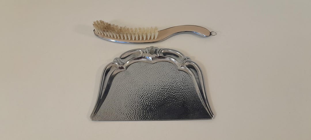 Vintage French Silver Coloured Metal Table Crumb Brush and Shovel ...