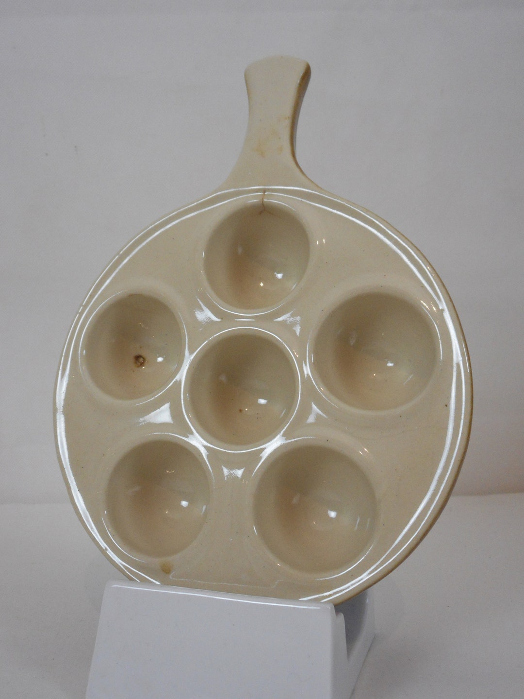 Vintage French Ceramic Glazed Escargot / Snail Serving Dish / French ...