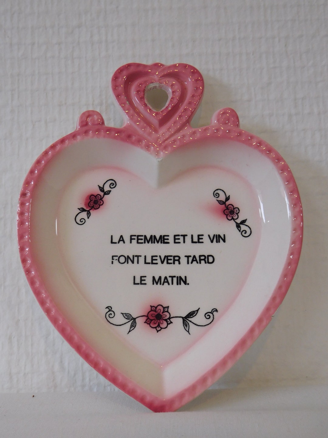 Vintage French Porcelain Hand Painted Shaped Wall Plaque / French Decor ...