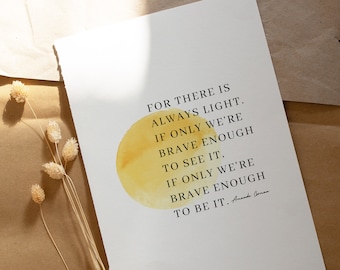 There is Always Light Amanda Gorman Poem Poster, Inspirational, Poetry ...