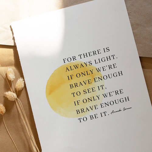 There is Always Light Amanda Gorman Poem Poster | Etsy