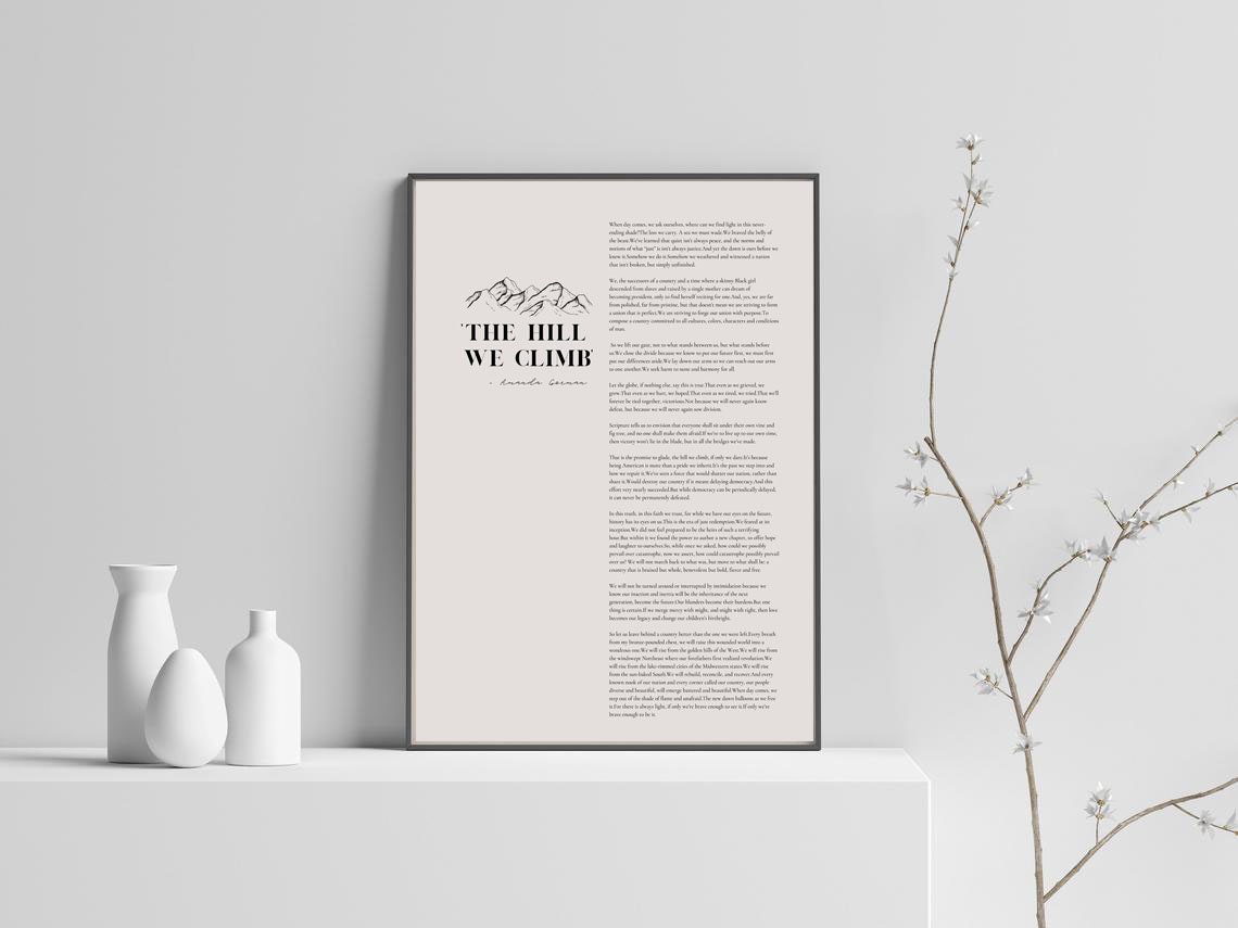 Amanda Gorman Print, Digital Download, Inauguration, Poem, Poster the ...