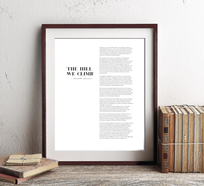 Amanda Gorman Print Hill We Climb Poem Poster the Hill We - Etsy
