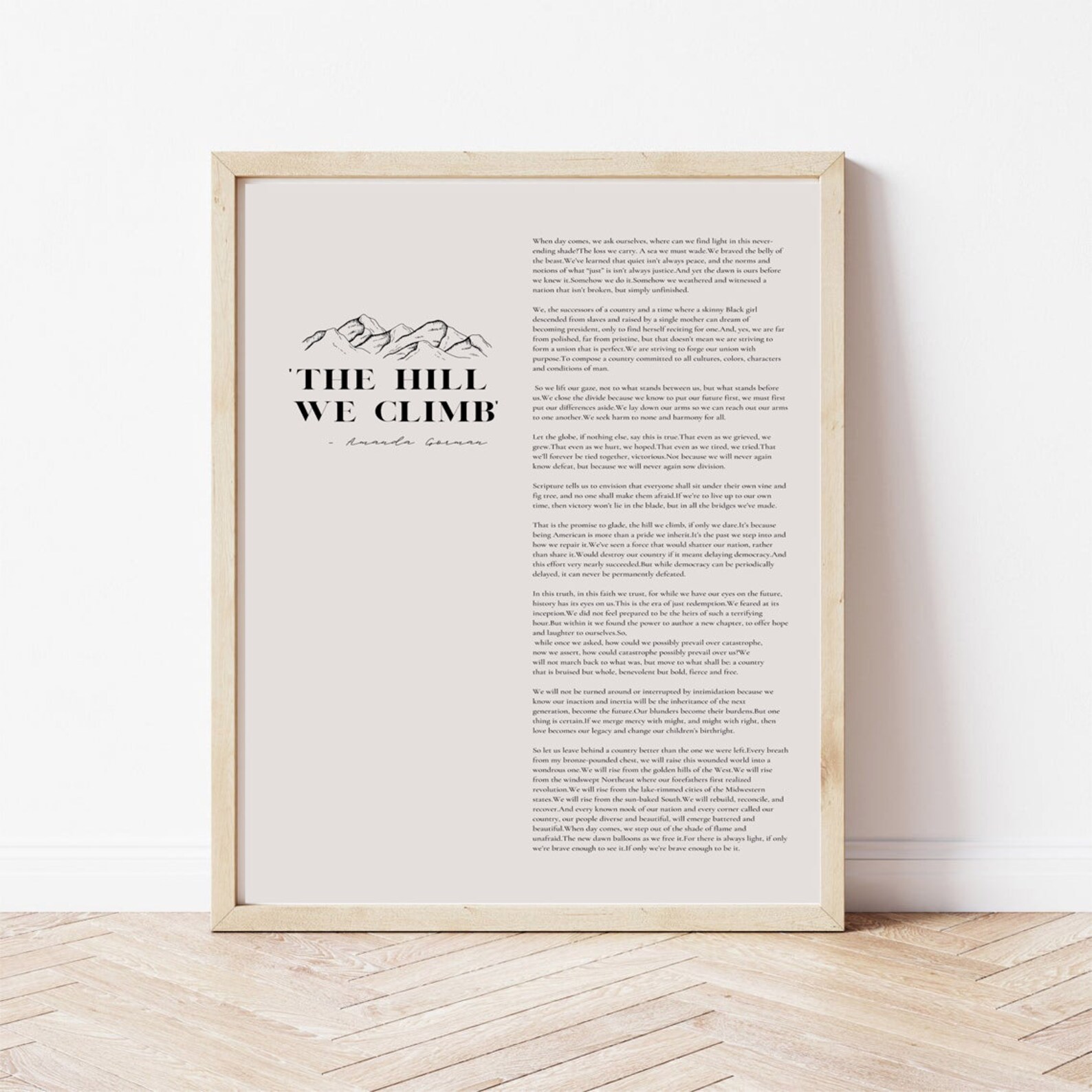 Amanda Gorman Print, Inauguration, Poem, the Hill We Climb ...