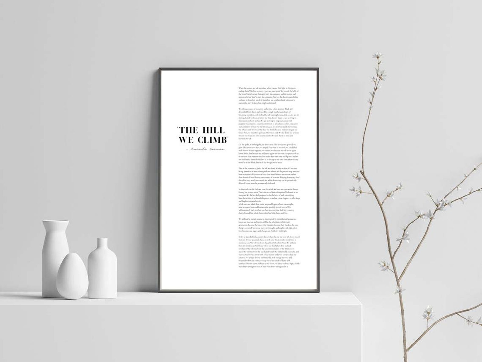 Amanda Gorman Print, Hill We Climb, Poem, Poster the Hill We Climb ...