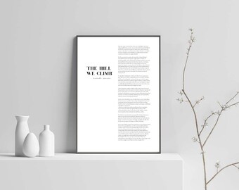 Amanda Gorman Print Inauguration Poem the Hill We Climb | Etsy