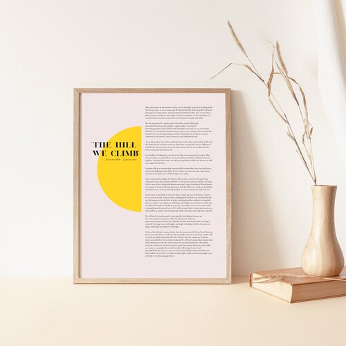 Printable Amanda Gorman Poem the Hill We Climb Amanda Gorman - Etsy