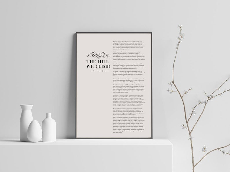 Amanda Gorman Print, Inauguration, Poem, the Hill We Climb ...