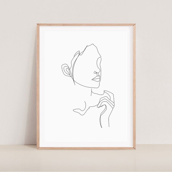Line Art Woman Print Minimal Woman Line Minimalist Print | Etsy
