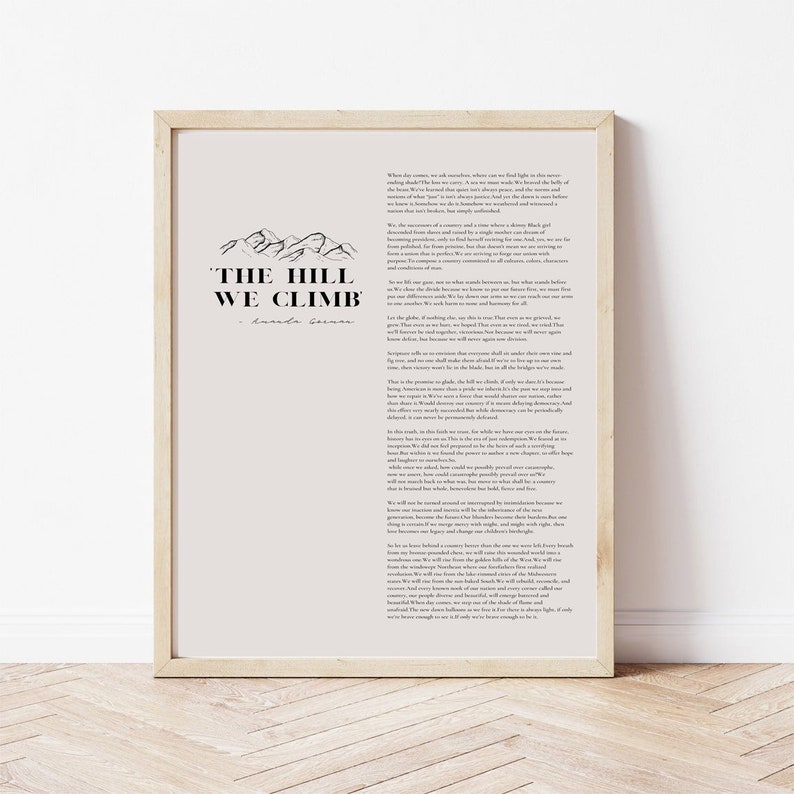 Amanda Gorman Print, Digital Download, Inauguration, Poem, Poster the ...