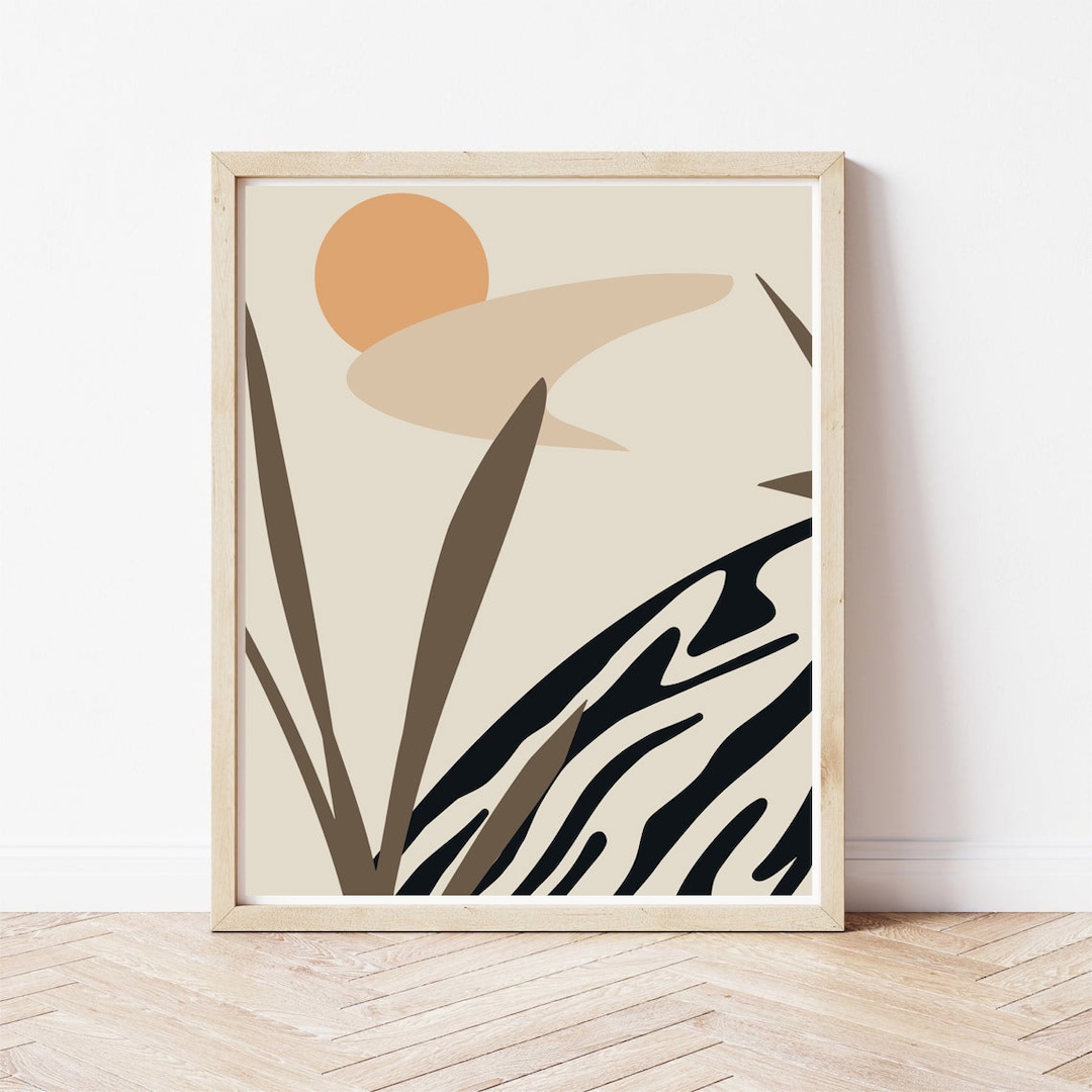 Botanical Boho Art Print, Earth Tone Print, Modern Art, Digital ...