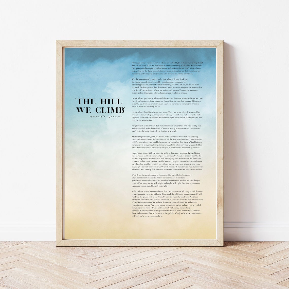 Amanda Gorman Print, Hill We Climb, Poem, Poster the Hill We Climb ...