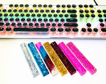 6.25X Handmade Spacebar Keycap Rainbow Resin Foil Space Bar | Etsy