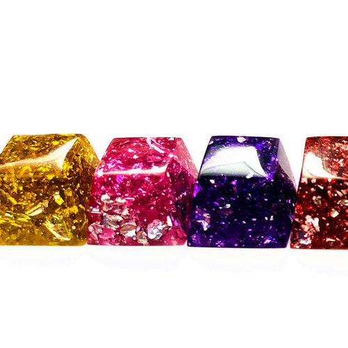 Handmade Resin Backlit Keycap Silver Foil R4 OEM Jewel Style - Etsy