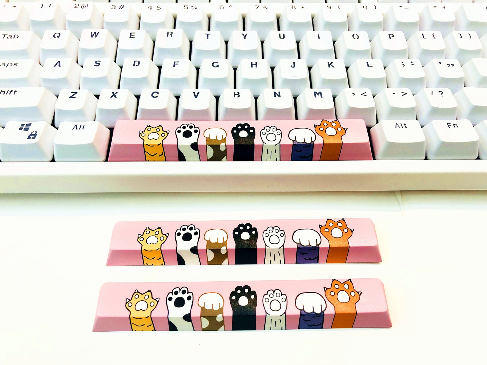 6.25X Cat Paws Claw Spacebar Keycap Cute Pink Painting | Etsy UK