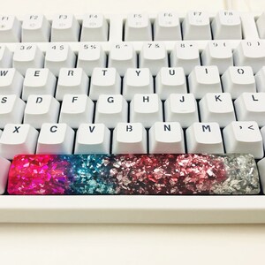 6.25X Handmade Spacebar Keycap Rainbow Resin Foil Space Bar Keycaps ...