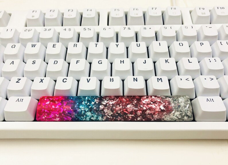 6.25X Handmade Spacebar Keycap Rainbow Resin Foil Space Bar - Etsy