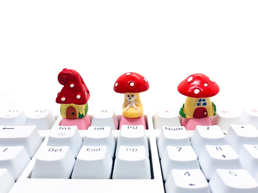 Mini Cute Mushroom House Dog Keycap Handmade PBT Dyeing R4 Keycaps Key ...