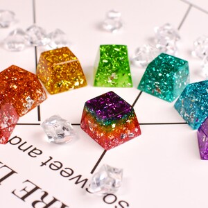Handmade Resin Backlit Keycap Silver Foil R4 OEM Jewel Style Keycaps ...