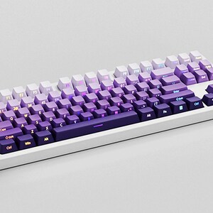 Customized Purple White Gradient Keycaps Set Side-printed OEM Backlit ...