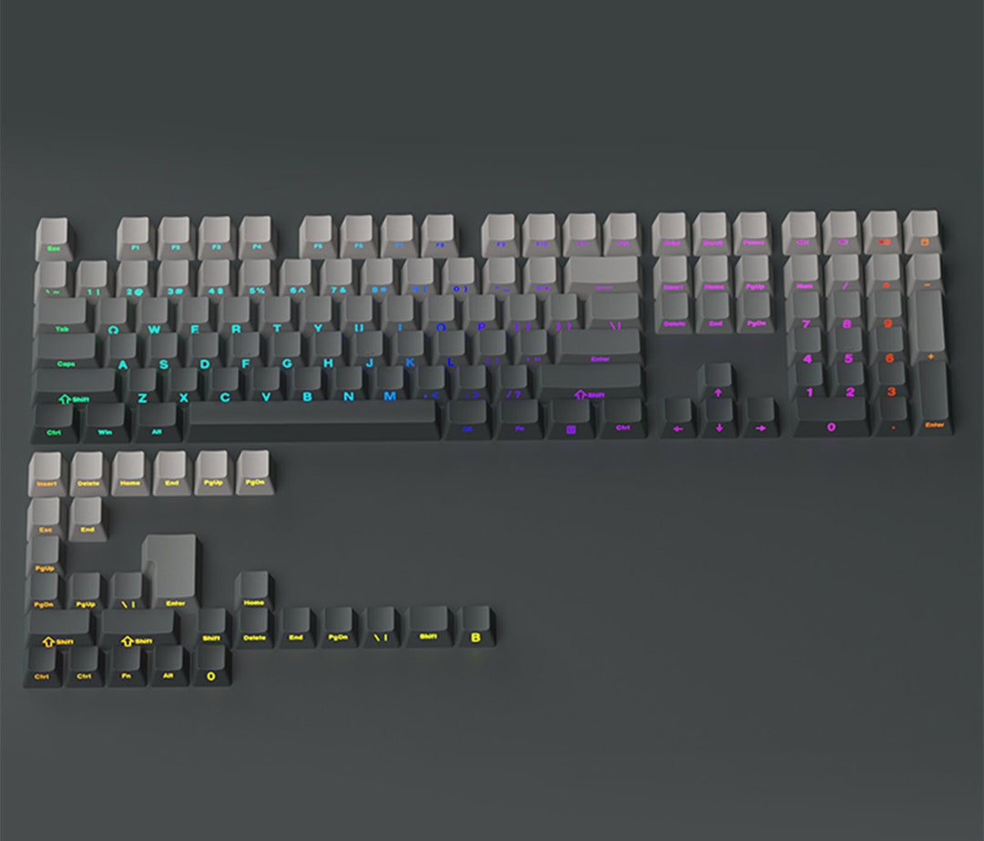 Customized Gradient Shadow Side-printed Keycaps Set OEM Backlit Shine ...