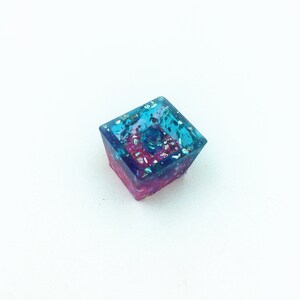 Handmade Resin & Foil Jewelry Style Keycap Artisan Backlit Key Cap Blue ...