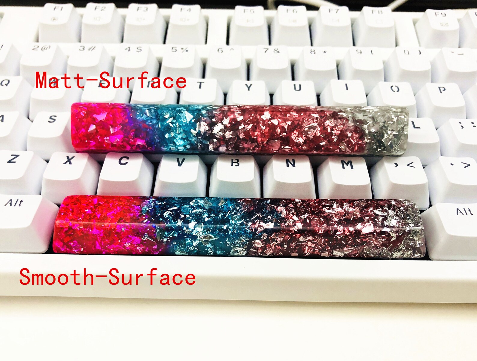 6.25X Handmade Spacebar Keycap Rainbow Resin Foil Space Bar - Etsy