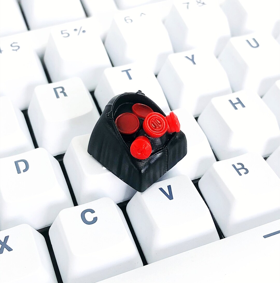CS GO Gas Mask Keycaps Corps Face Mask Black Red Keycap Artisan Keycaps ...