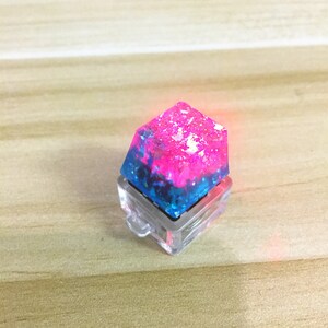 Handmade Resin & Foil Jewelry Style Keycap Artisan Backlit Key Cap Blue ...