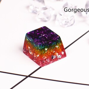 Handmade Resin Backlit Keycap Silver Foil R4 OEM Jewel Style Keycaps ...