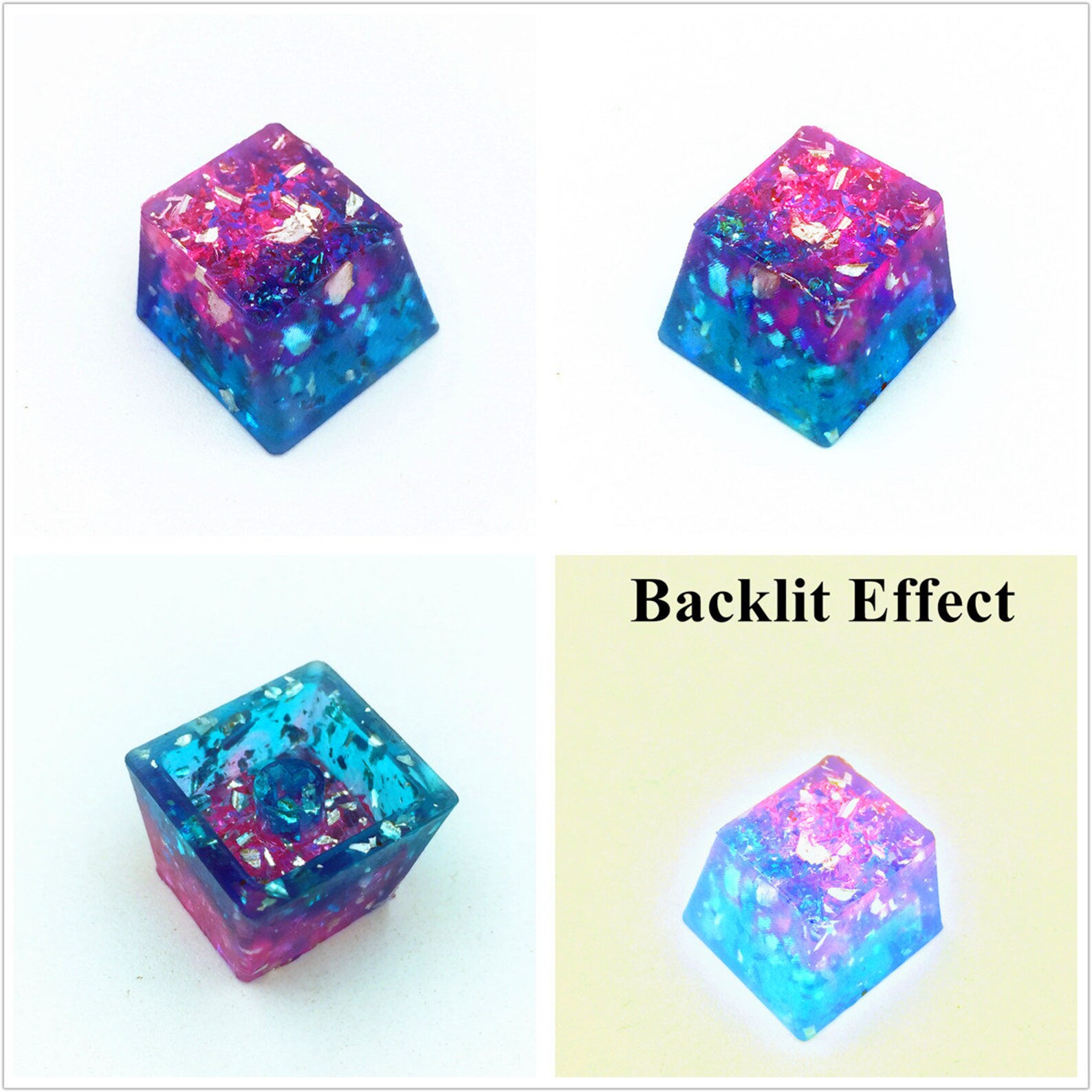 Handmade Resin & Foil Jewelry Style Keycap Artisan Backlit Key - Etsy