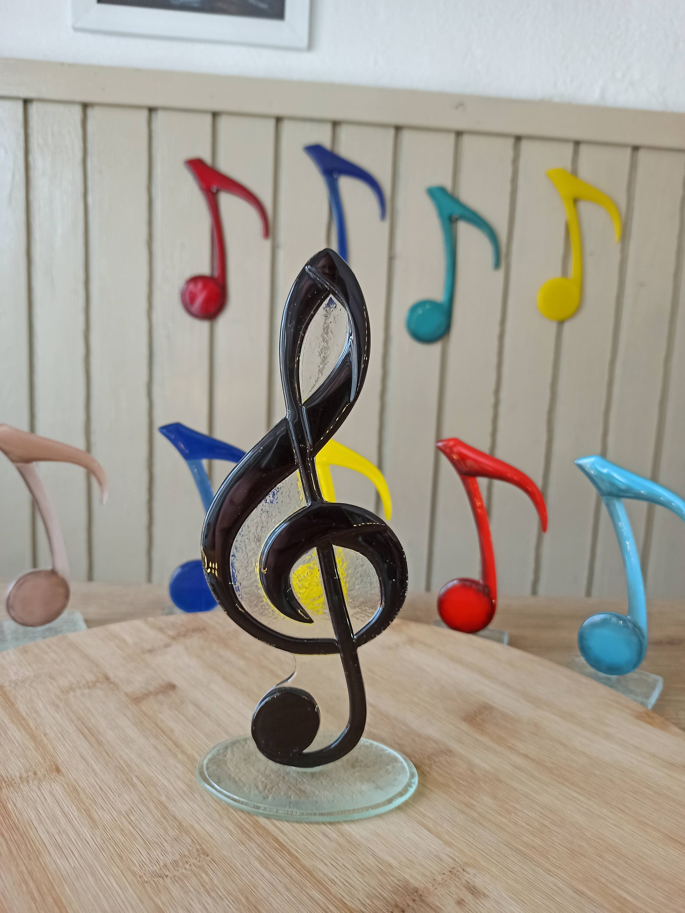 Treble Clef Fusedglass Sculpture, Treble Clef Figurine, Music Teacher ...