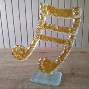 Glass Musical Note /fused Glass/sculpture/figurine/yellow 16 | Etsy