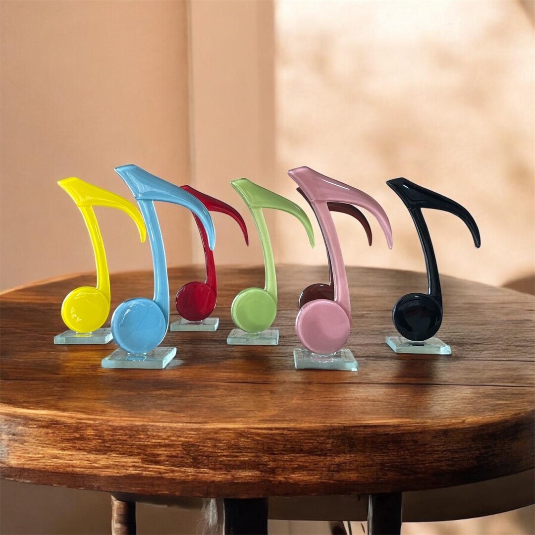 Fusion Glass Musical Note Figurine - Etsy