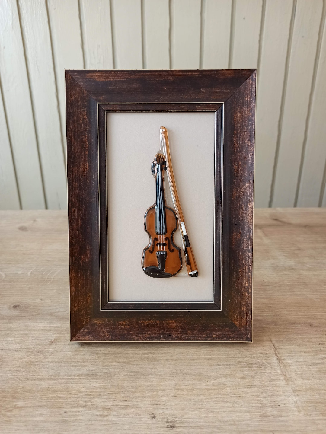 Glass Violin Figurine Picture/fused Glass Classic Colour - Etsy