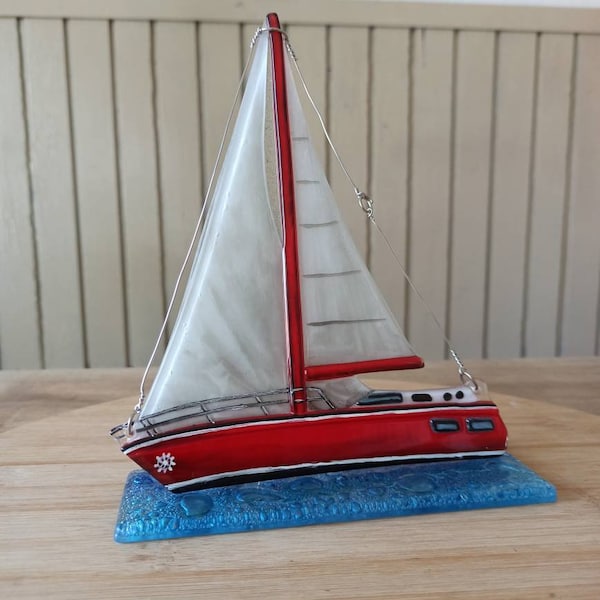 Glass Sailboat Sculpture - Etsy